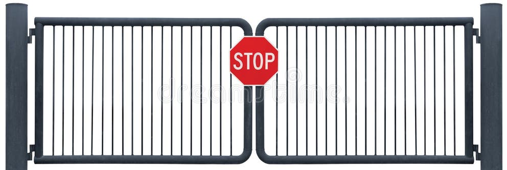 Old Weathered Gate Stop Sign Black Isolated Stock Image - Image of gate ...