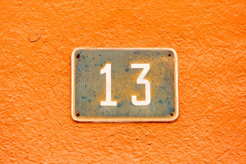 Old Weathered House Number 13, Tile on Wall Stock Photo - Image of ...