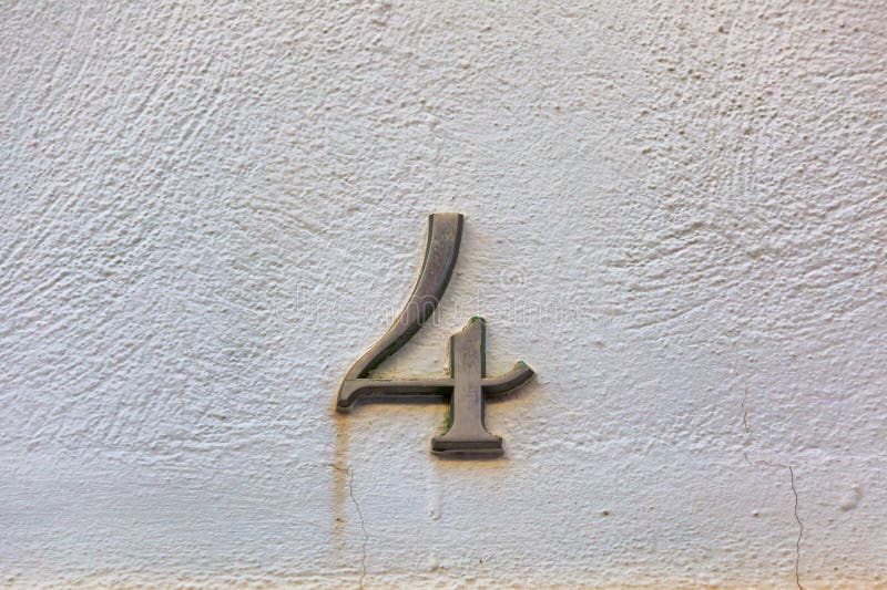 Old Weathered House Number 4, Tile on Wall Stock Photo - Image of ...