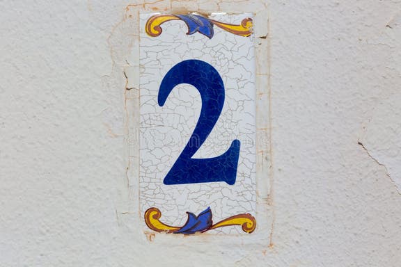 Old Weathered House Number 2, Tile on Wall Stock Photo - Image of ...