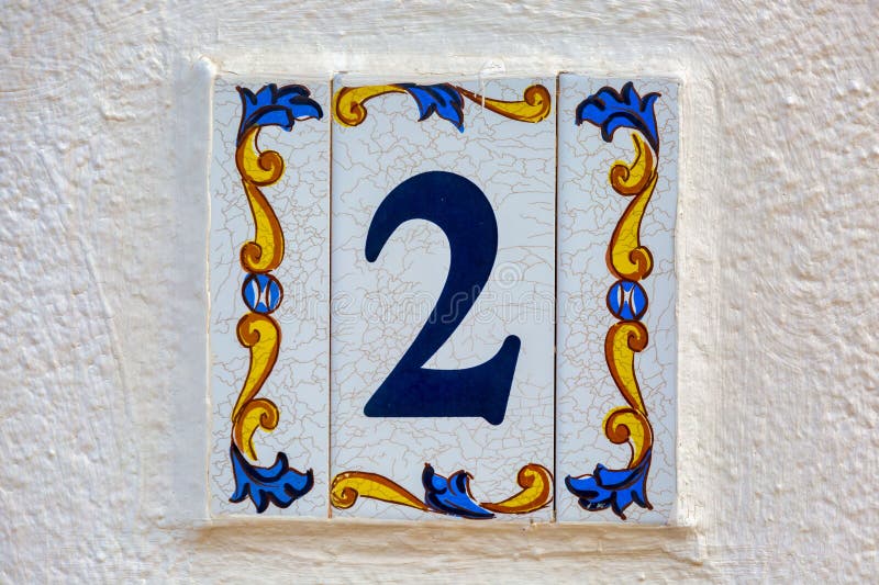 Old Weathered House Number 2, Tile on Wall Stock Image - Image of ...