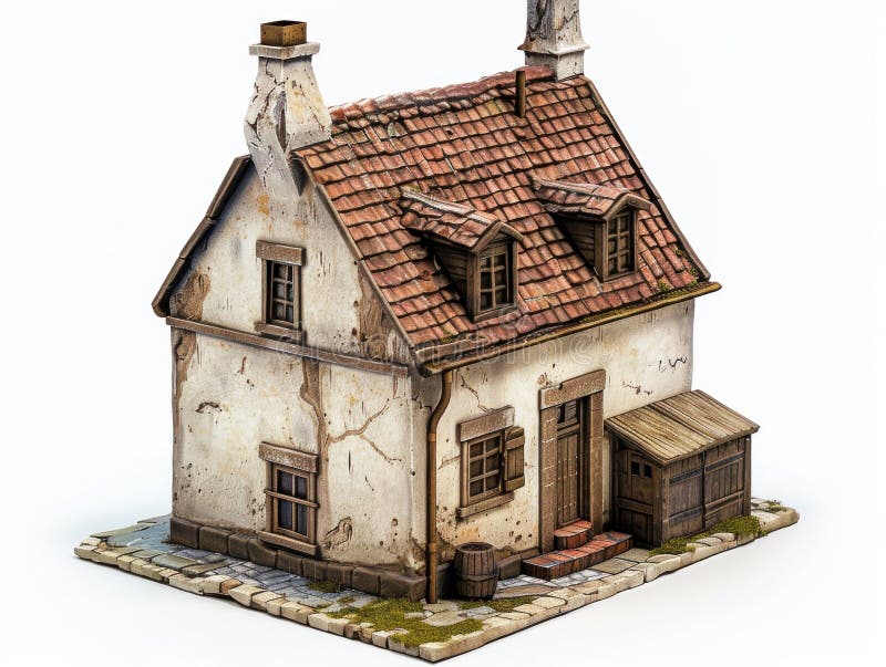 Old Weathered House with Rustic Charm. Generative Ai Stock Illustration ...