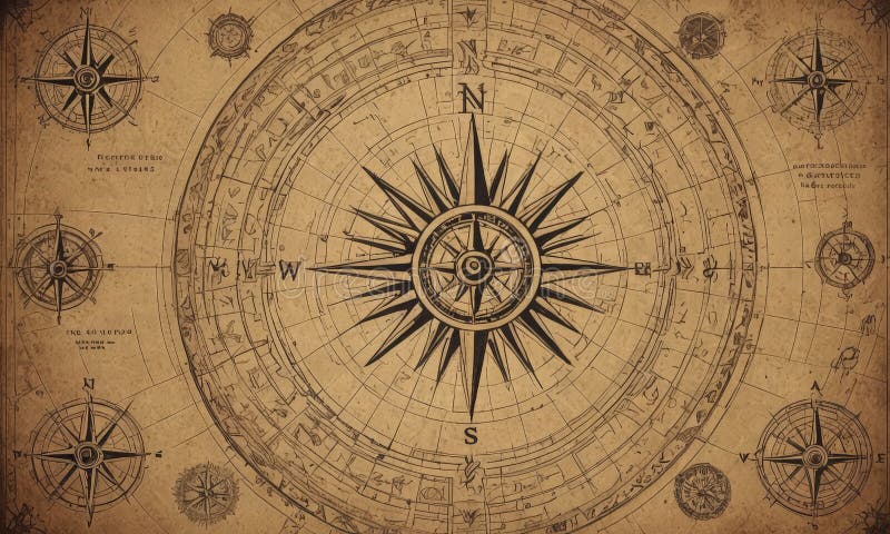 Old Map Compass Rose Stock Illustrations – 6,921 Old Map Compass Rose ...