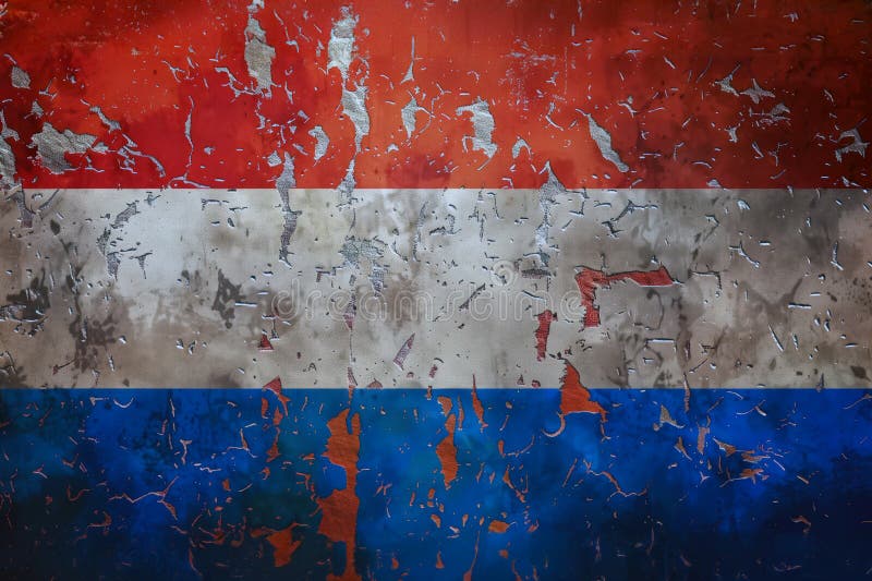 Old and Weathered Netherlands Flag Stock Illustration - Illustration of ...