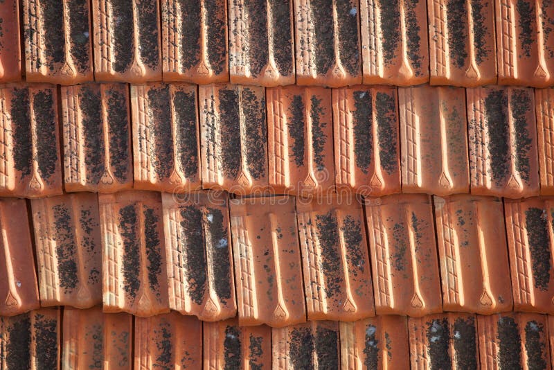 Old Weathered Red Roof Tile Surface Texture Stock Image - Image of ...