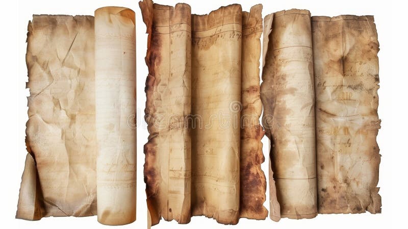 Old Weathered Scrolls with Faded Writing, Generative AI Stock Photo ...