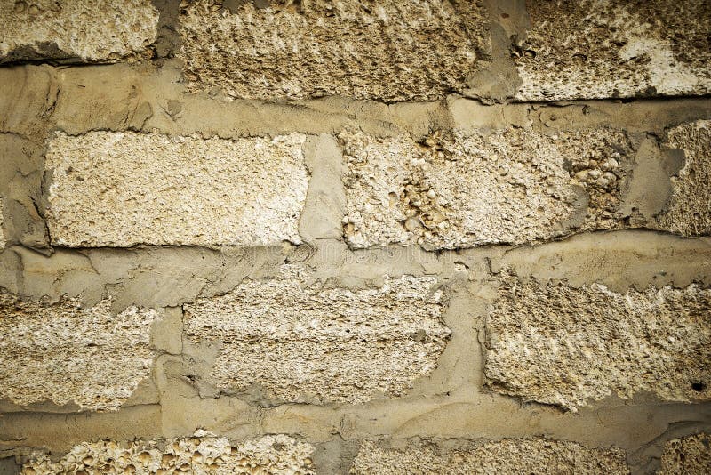 Old Weathered Shell Stone Wall Background Backdrop Stock Photo - Image ...