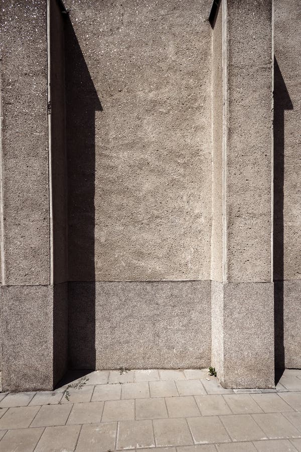 Aged Street Wall with Two Columns Stock Image - Image of brick, plaster ...