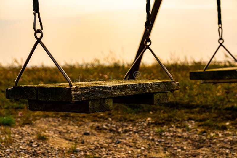 Spooky lonesome old swing stock photo. Image of chain - 197612820