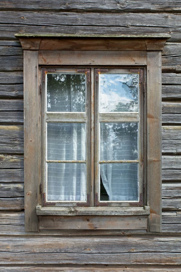 Window on a wood building. stock image. Image of vintage - 296044289