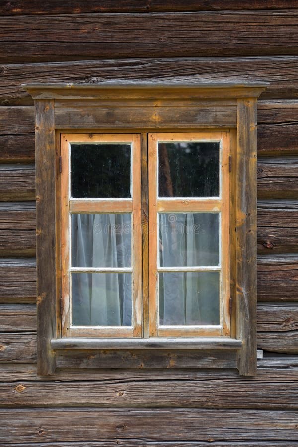 Window on a wood building. stock image. Image of vintage - 296044289