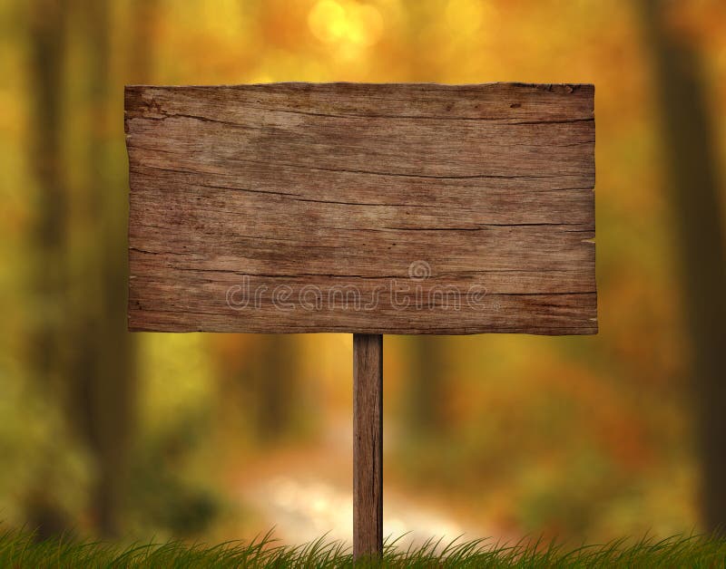 Wooden Pole Signpost Made of Natural Wood Stock Illustration ...