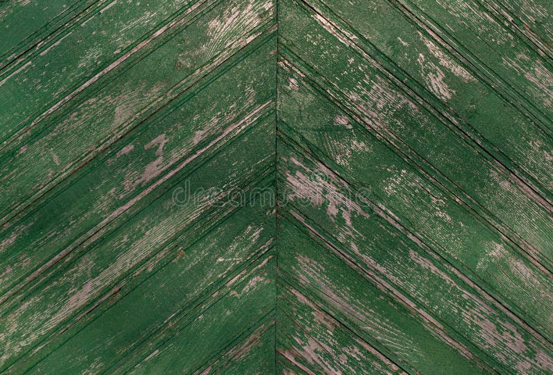 Old Weathered Wood Texture Painted Green Color. Herringbone Pattern ...