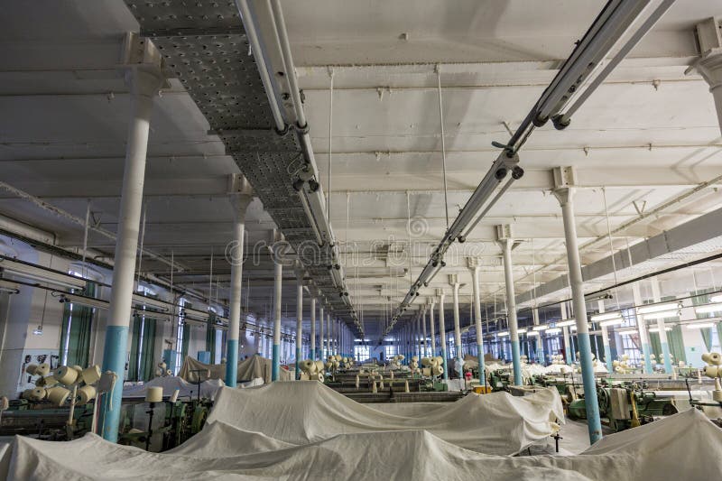 Interior Of Weaving And Spinning Factory Stock Image - Image of tools ...