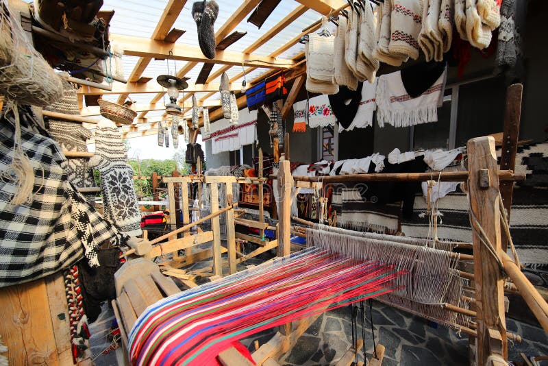 Old weaving loom stock image. Image of handloom, manufactory - 101113889