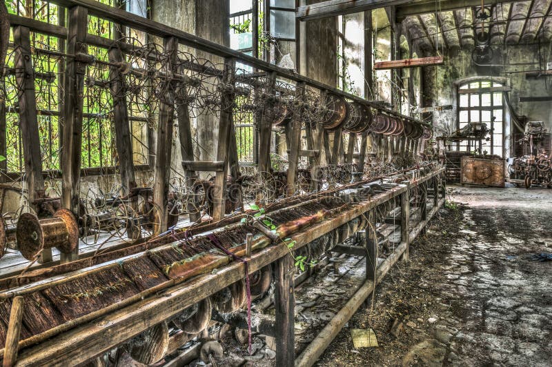 Old Weaving Looms and Spinning Machinery at an Abandoned Textile ...