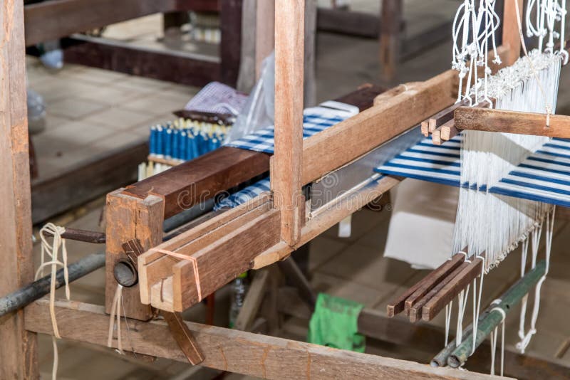 Old Weaving Loom in Workshop Stock Photo - Image of factory, obsolete ...