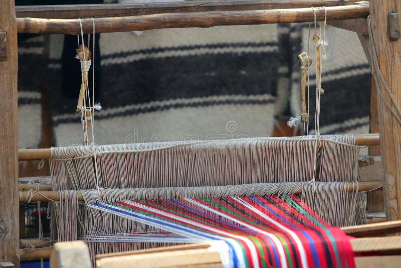 Old weaving loom stock image. Image of wooden, cloth - 101104629