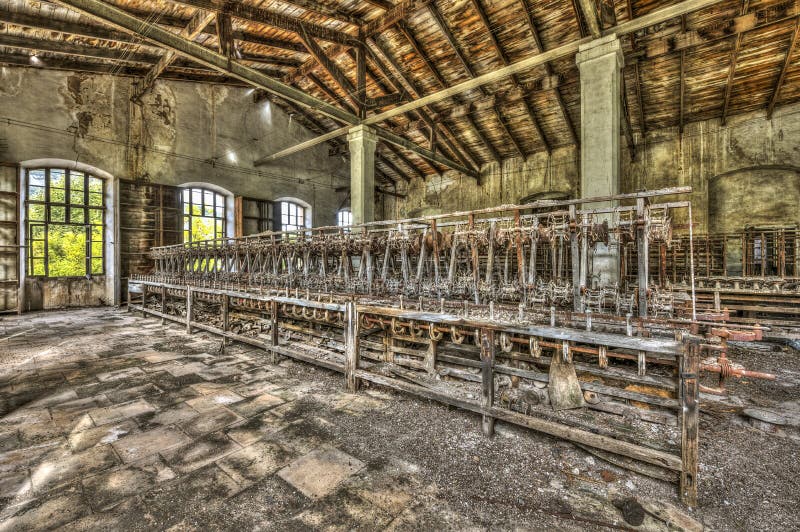 Old Weaving Looms and Spinning Machinery at an Abandoned Textile ...