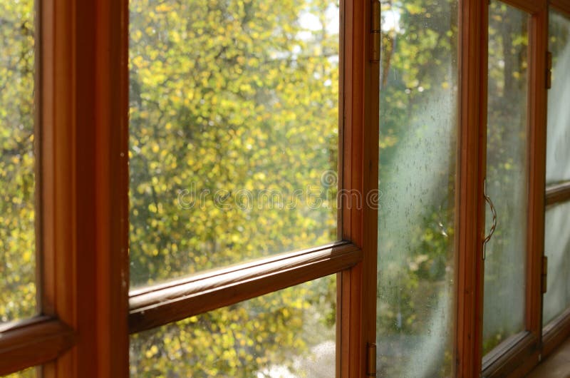Old Weeping Window with Sun Lights Stock Photo - Image of horizontal ...