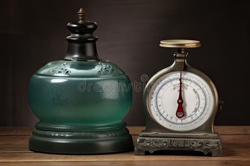 Old Weight, on a Scale, Sitting Next To New Weight Stock Illustration ...