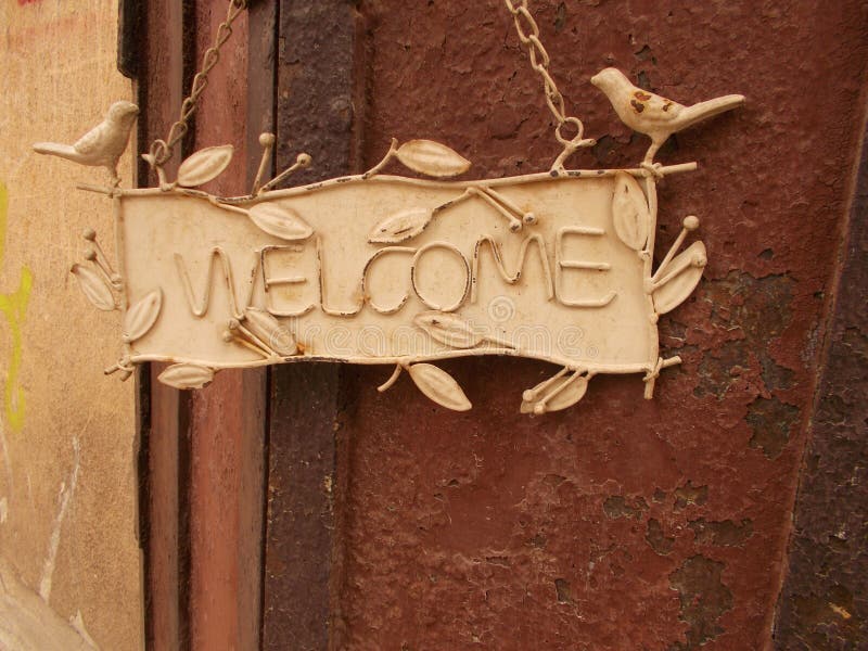 Rusty welcome sign stock image. Image of rusty, invite - 122171571