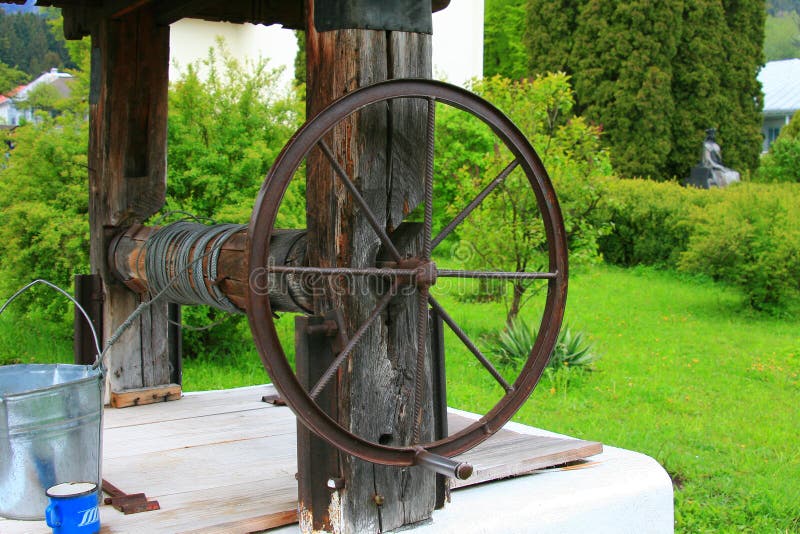 Old well stock image. Image of rust, stone, wood, metal - 5110753
