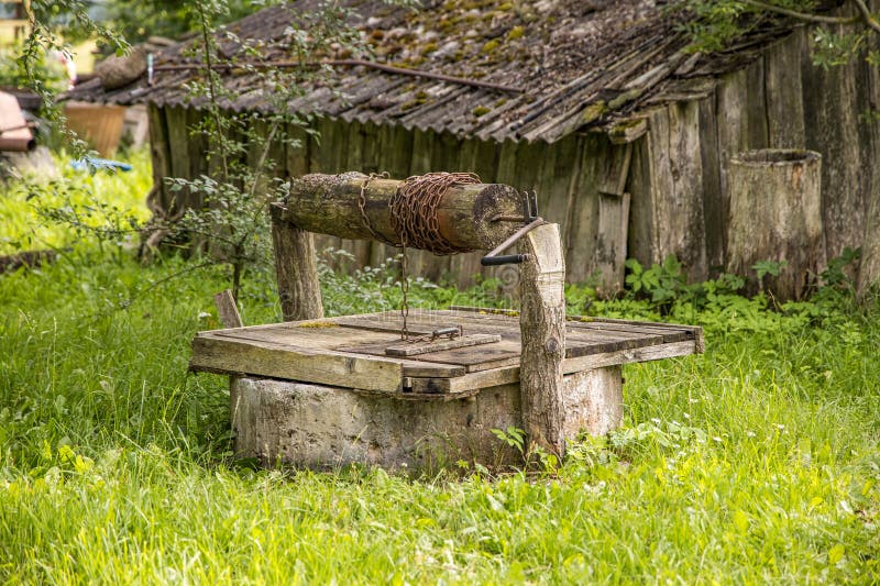 Old Well,ancient Draw-well in the European Countryside Stock Photo ...