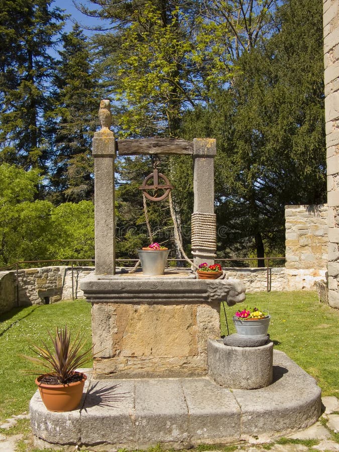 Old Well with Flowers in the Bucket Stock Image - Image of architecture ...