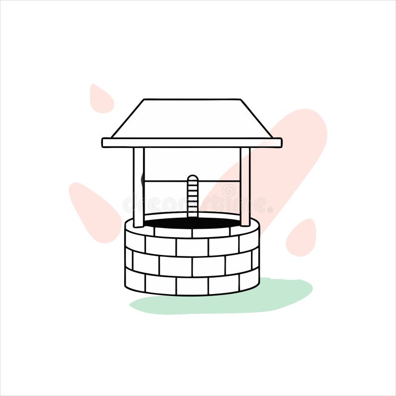 Well Clipart Black And White Old Well Drawing Black White Stock