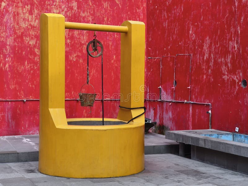 An Old Well Water Source Inside the Red House Editorial Photo - Image ...