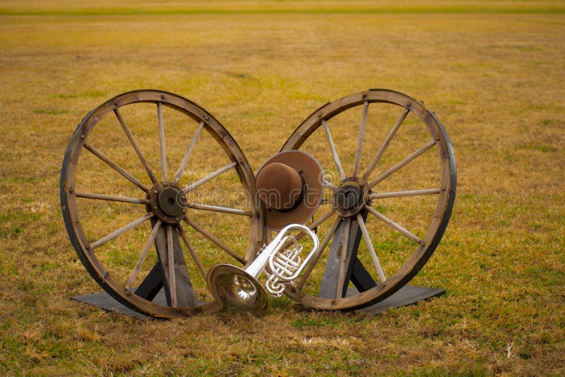 Old West and Band Instruments Stock Photo - Image of wheel, band: 106744240