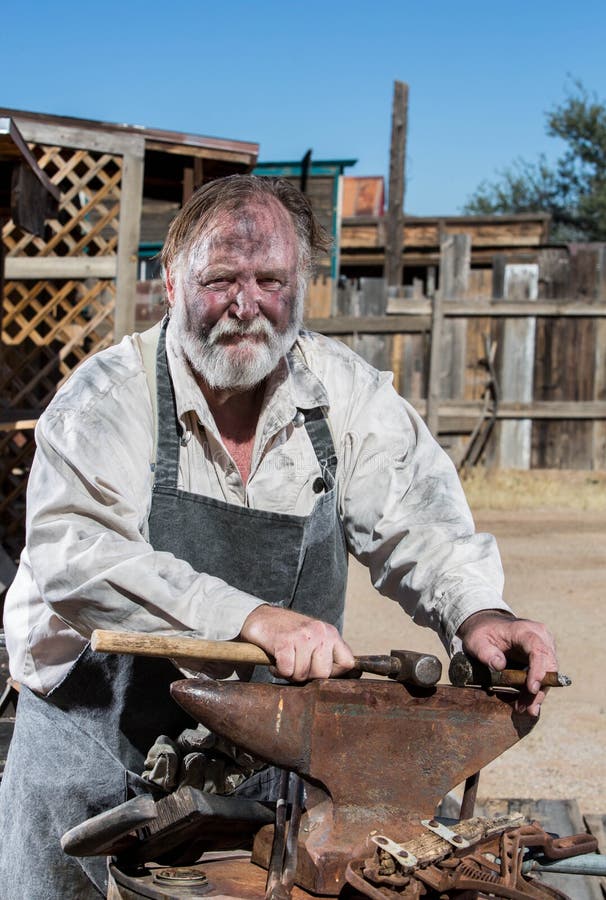 Old West Blacksmith stock photo. Image of mustache, beard - 35672946
