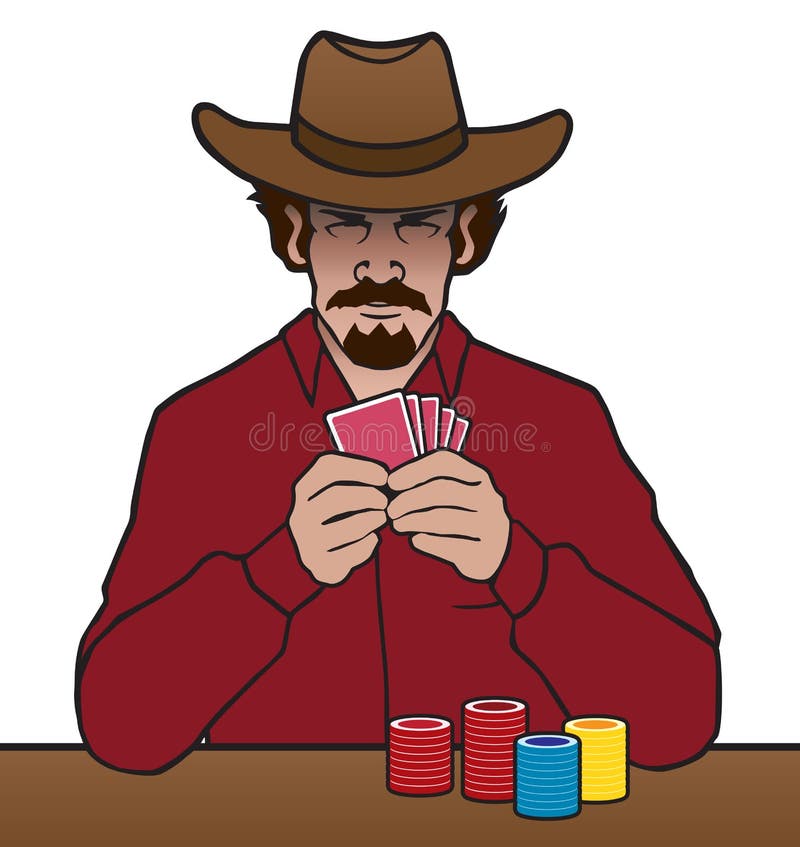 Old western saloon table stock illustration. Illustration of cards ...