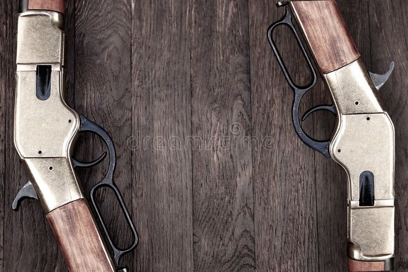 Old West Guns. Lever Action Repeating Guns Stock Image - Image of self ...