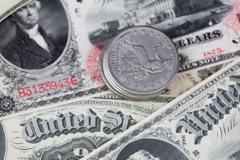 Old West Period US Banknotes and Silver Certificates with Silver Dollar ...