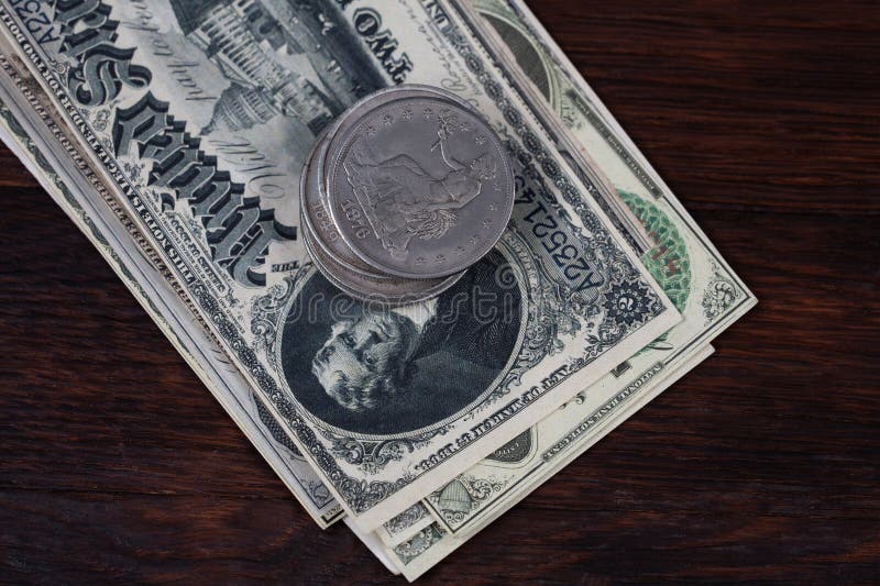 Old West Period US Banknotes and Silver Certificates with Silver Dollar ...
