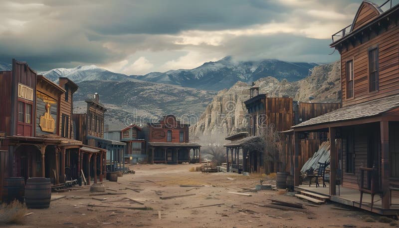 Old West town stock illustration. Illustration of effect - 326215752