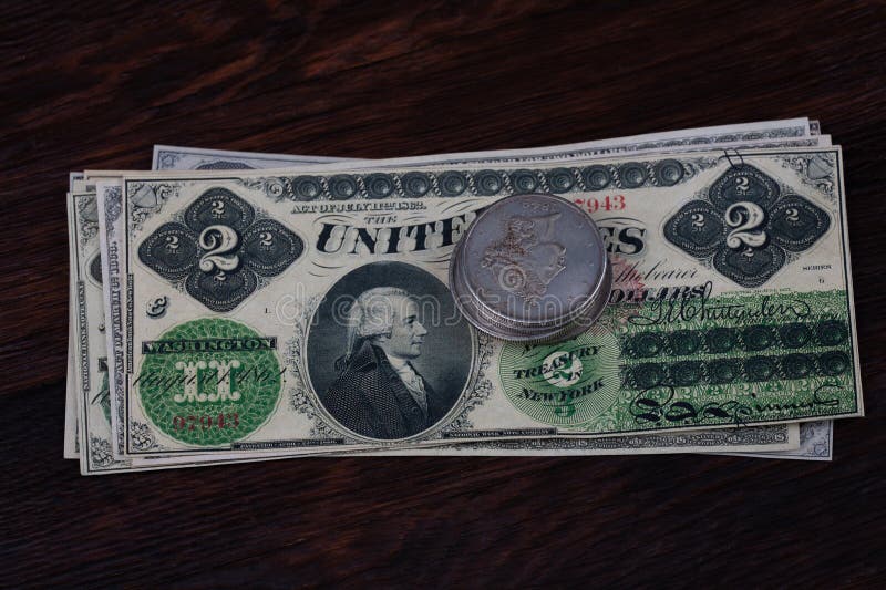 Old West US Banknotes and Silver Certificates with Silver Dollar Coins ...