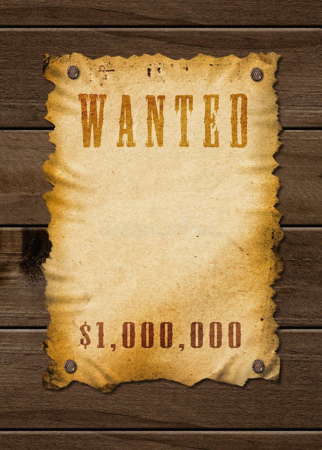 Old western reward sign. stock image. Image of blank - 16155735