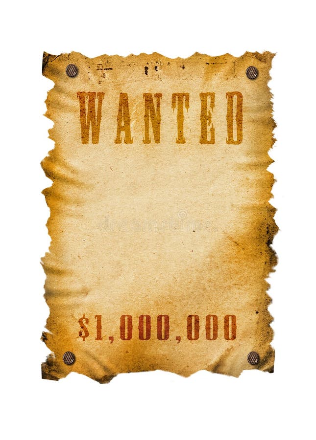 Wanted Poster (with Clipping Path) Stock Illustration - Illustration of ...