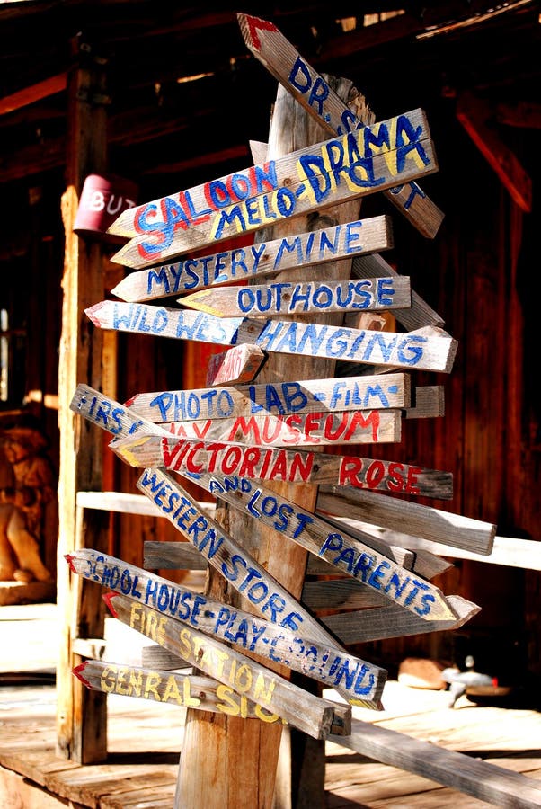 Old Western Signpost stock image. Image of information - 13238937