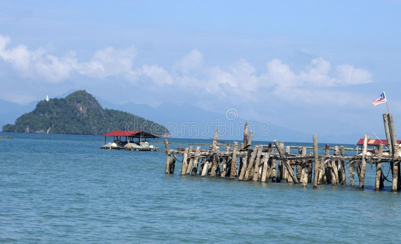 Old Wharf, Pier Coast of Malaysia, Langkawi. Stock Photo - Image of ...