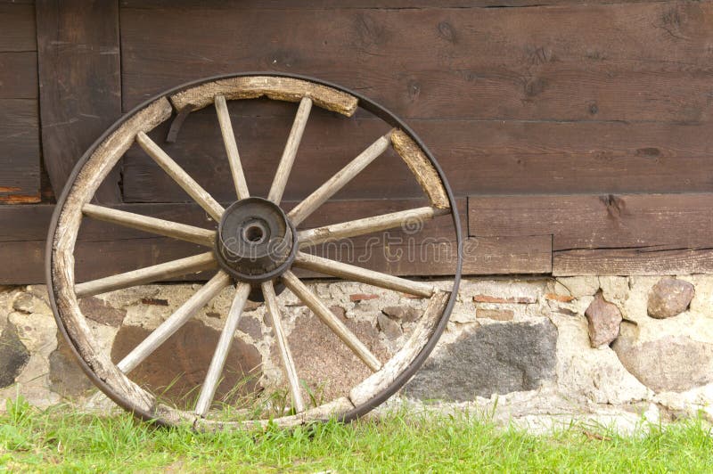 Old wheel stock photo. Image of brown, outdoor, grass - 28719316