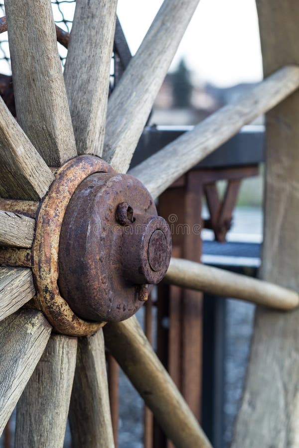 Antique Wagon Wheel stock image. Image of weathered, history - 6965061
