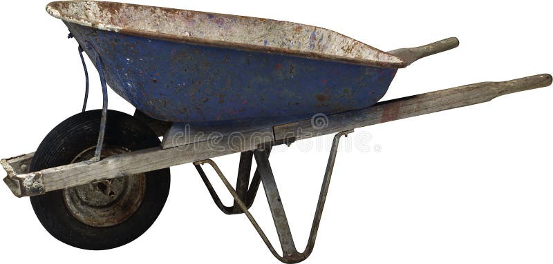 Old Wheelbarrow with One Wheel on a White Background Stock Image ...