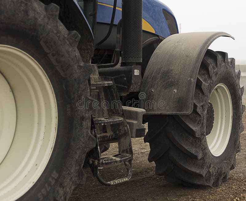 Old Wheels of Tractor. Horizontal View in Spring Sunny Day Stock Photo ...