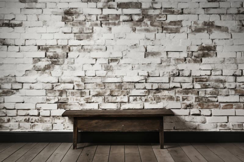 Wood Bench White Brick Wall Stock Illustrations – 215 Wood Bench White ...