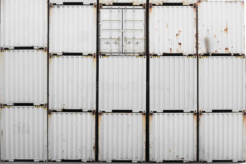 Old White Container Stacking Stock Photo - Image of ship, smuggling ...