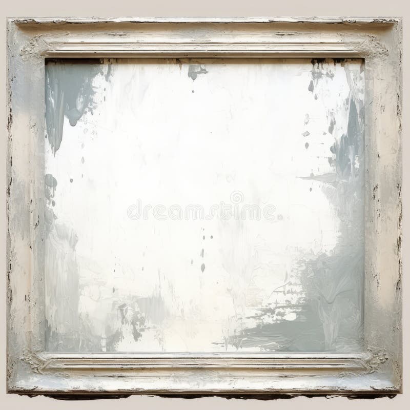 An Old White Frame with Paint on it Stock Illustration - Illustration ...